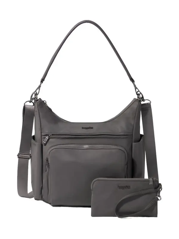 BAGGALLINI Nolita Convertible Hobo - Smoke Twill