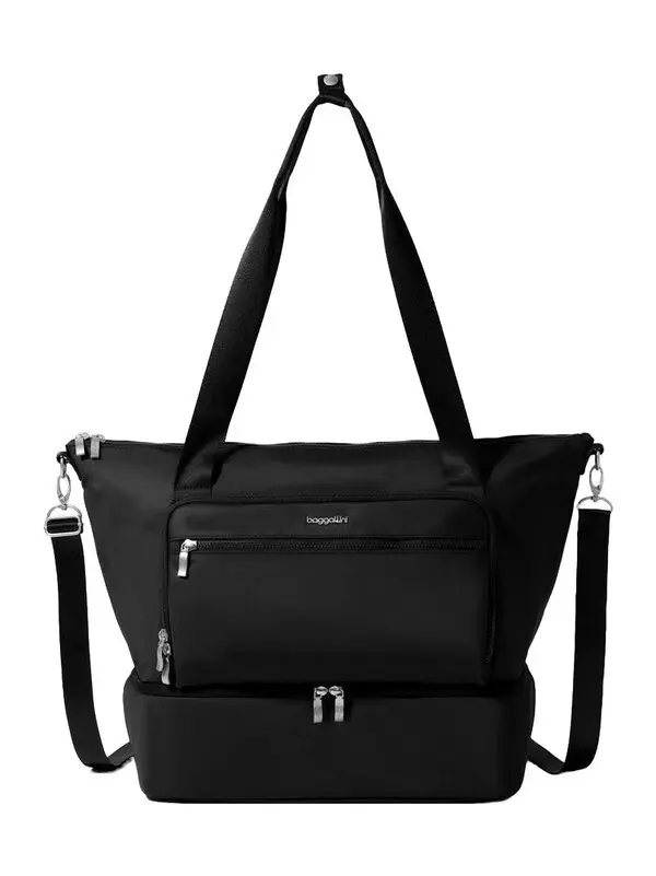 BAGGALLINI Park Ave Overnight Tote - Black Twill
