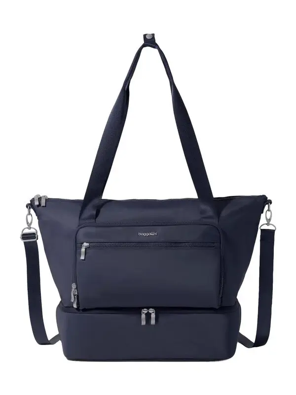 BAGGALLINI Park Ave Overnight Tote - French Navy Twill