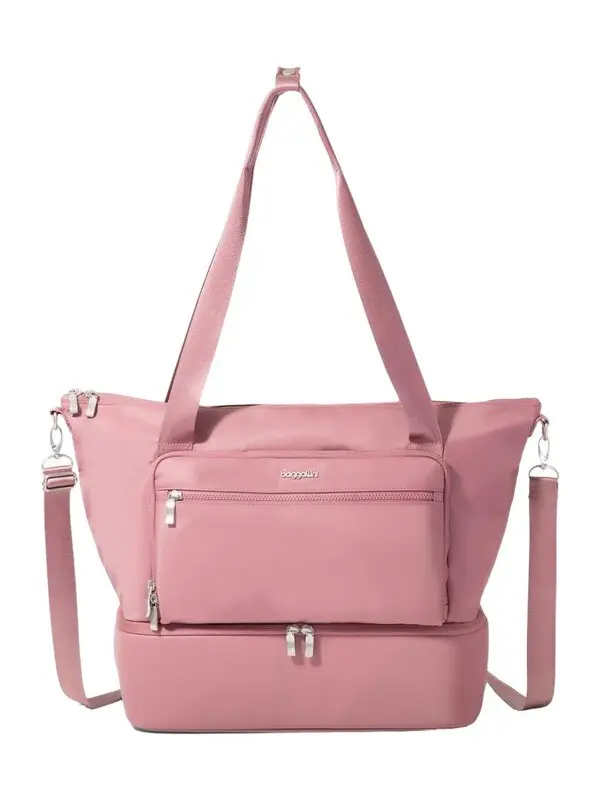 BAGGALLINI Park Ave Overnight Tote - Mauve Twill