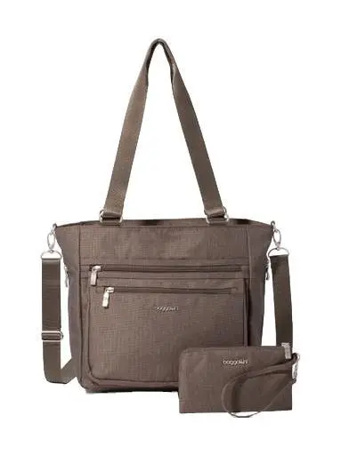BAGGALLINI Everyday Shopper Tote With Wristlet - Dark Umber Heritage