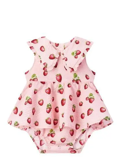 MILKBARN Ruffle Collar One Piece - Strawberry