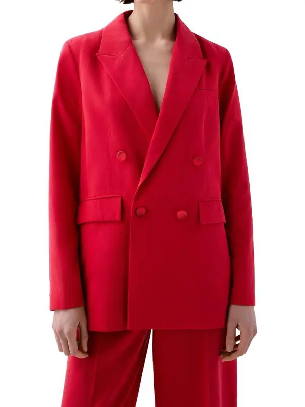SCALPERS Double-breasted Blazer - Red