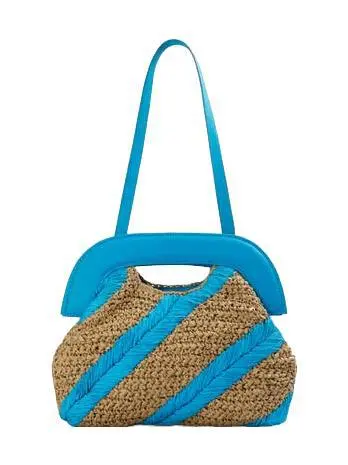 SCALPERS Raffia Handbag - Turquoise