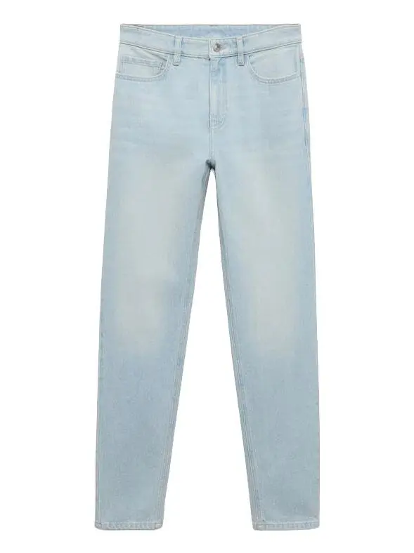 Mango High-waist Ankle Mom Jeans - Light Blue