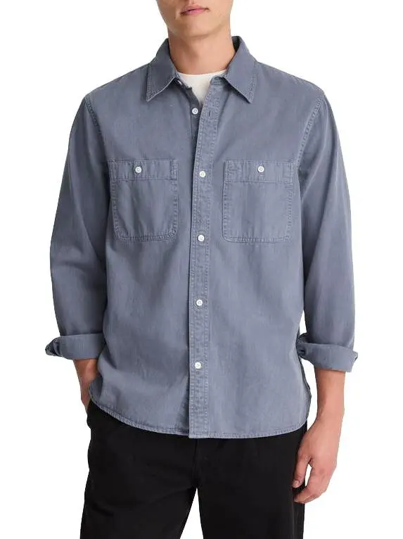 Madewell Cotton Button-up Work Shirt - Sunfaded Indigo