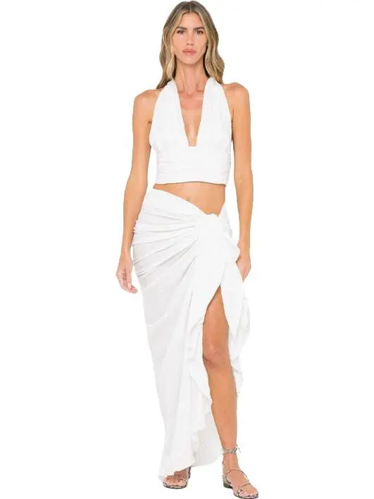 JBQ Sicily Maxi Wrap Skirt - White