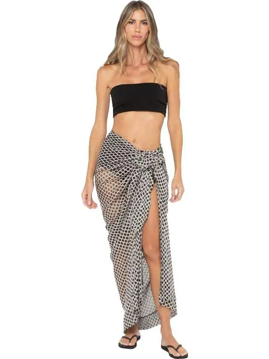 JBQ Mesh Wrap Maxi Skirt - Black/champagne