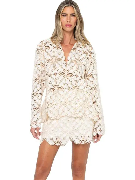 JBQ Maxine Crochet Shirt - Natural