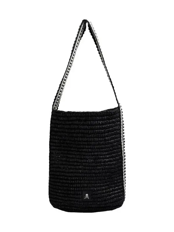 SCALPERS Raffia Cube Bag - Black