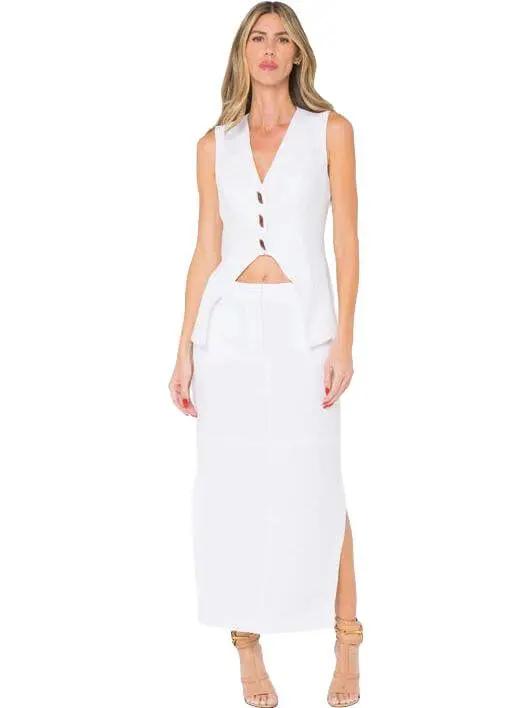 JBQ High-rise Maxi Skirt - White