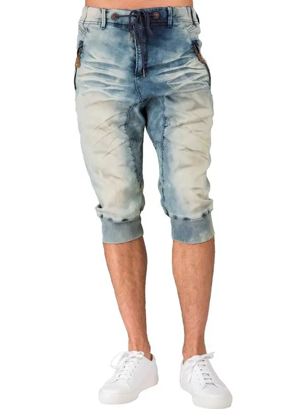 LEVEL 7 Denim Wash Capri Joggers - Mojave