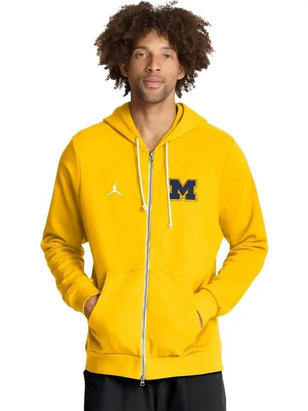 JORDAN BRAND Michigan Wolverines 2025 Sideline Performance Full-zip Hoodie - Maize