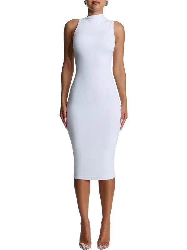 Naked Wardrobe Sleeveless Midi Dress - White