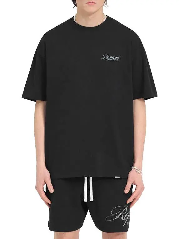 REPRESENT Owners' Club Script Graphic T-shirt - Black