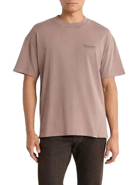 REPRESENT Owners' Club Script Graphic T-shirt - Truffle