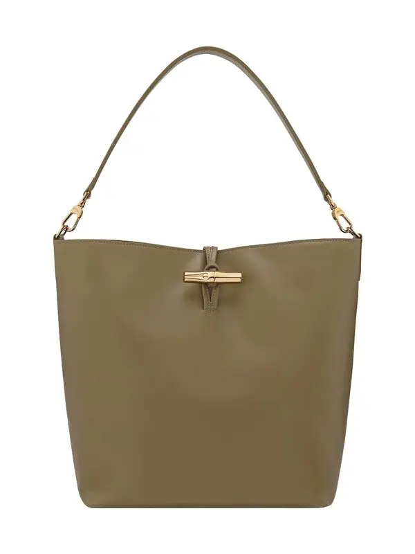 Longchamp Le Roseau Leather Hobo Bag - Olive