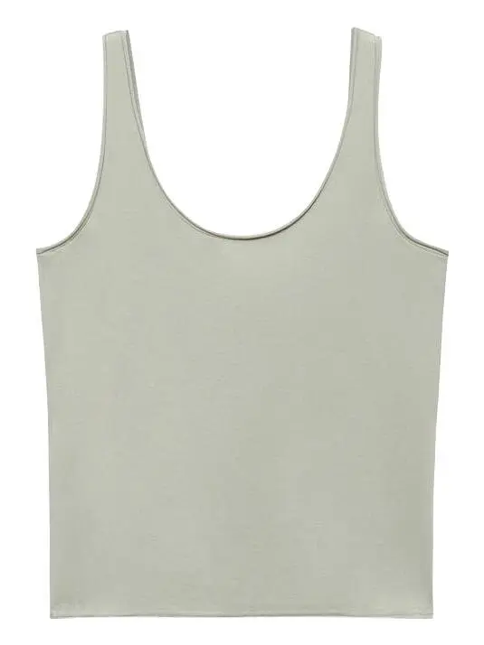 Mango Stretch Cotton Tank - Aqua Green