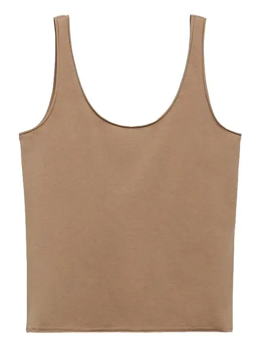 Mango Stretch Cotton Tank - Medium Brown