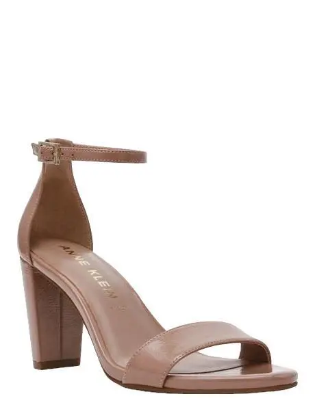 Anne Klein Ankle Strap Sandal - Beige Patent