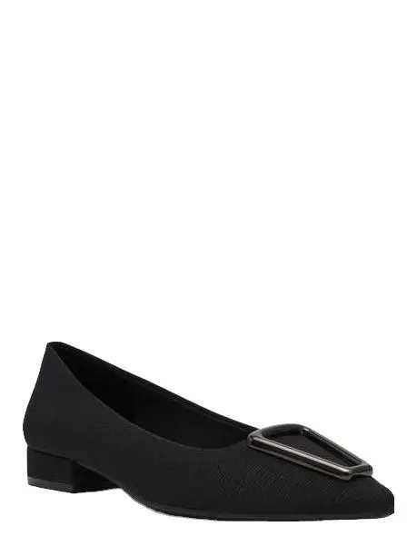 Anne Klein Cavina Pointed Toe Flat - Black Fabric