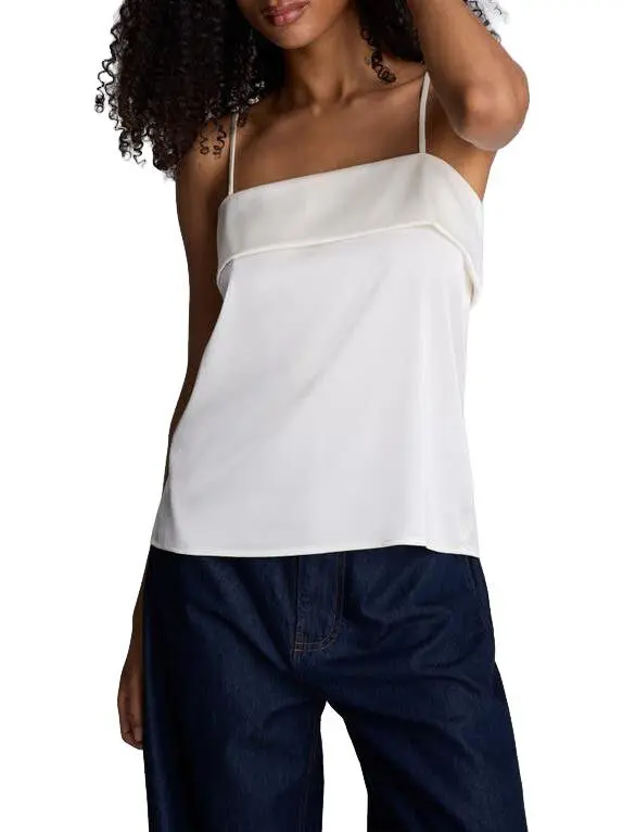 KENNETH COLE Satin Foldover Camisole - Oyster