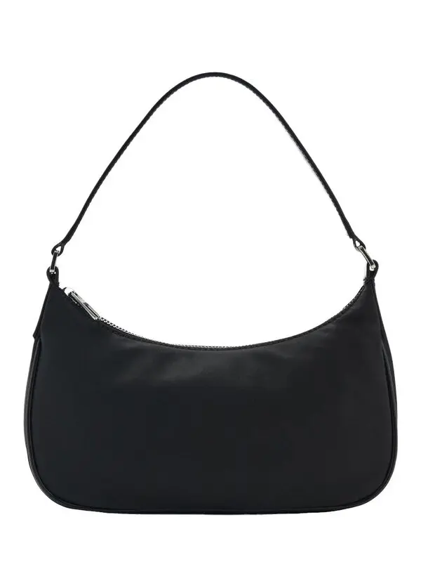 Mango Textile Shoulder Bag - Black