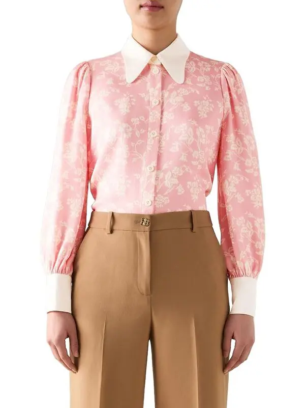 LK BENNETT Sonya Floral Shirt - Pink Multi