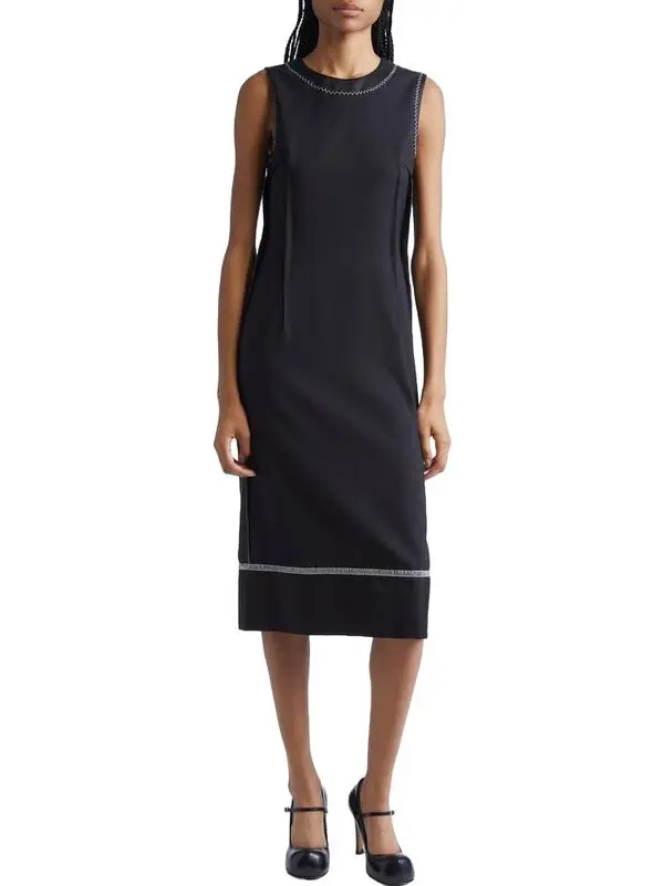 Marni Inside-out Virgin Wool Shift Dress - 00n99 Black