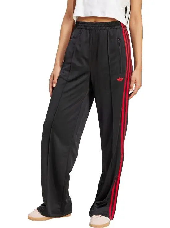 Adidas Firebird Recycled Polyester Track Pants - Black/better Scarlet