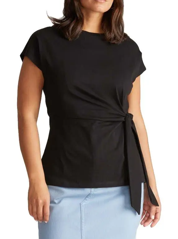 Universal Standard Crescent Side Tie Top - Black
