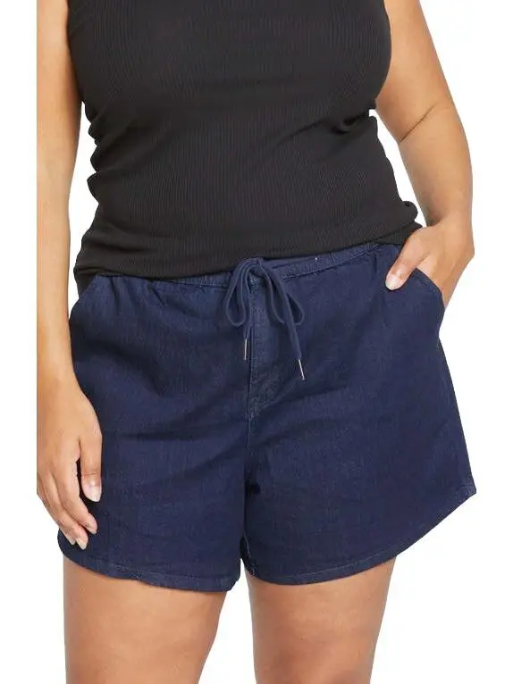 Universal Standard Marche Tie Waist Denim Shorts - Dark Indigo