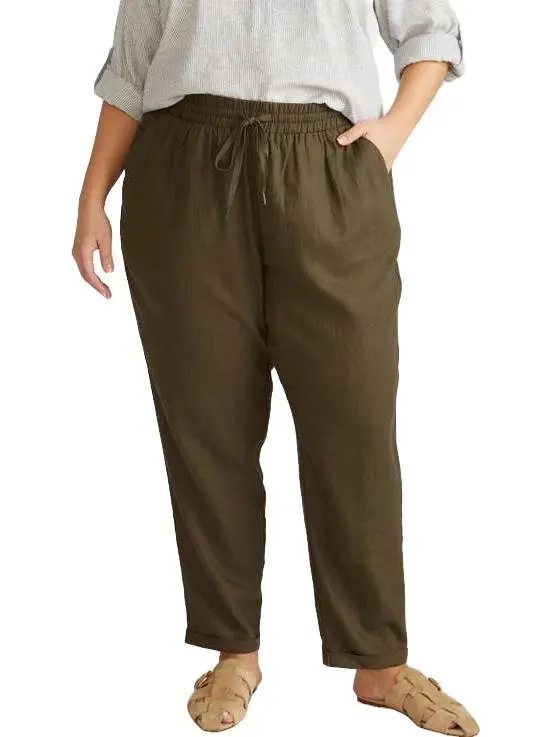 Universal Standard Tapered Drawstring Pants - Camo Green