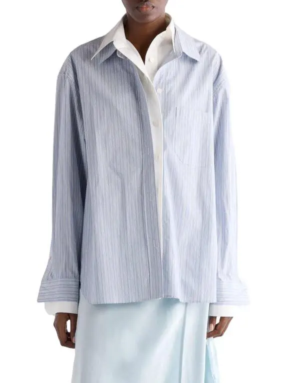Acne Studios Layered Stripe Button-up Shirt - Blue/white