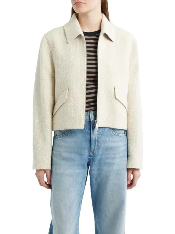 BOSS Textured Wool-blend Jacket - Soft Cream