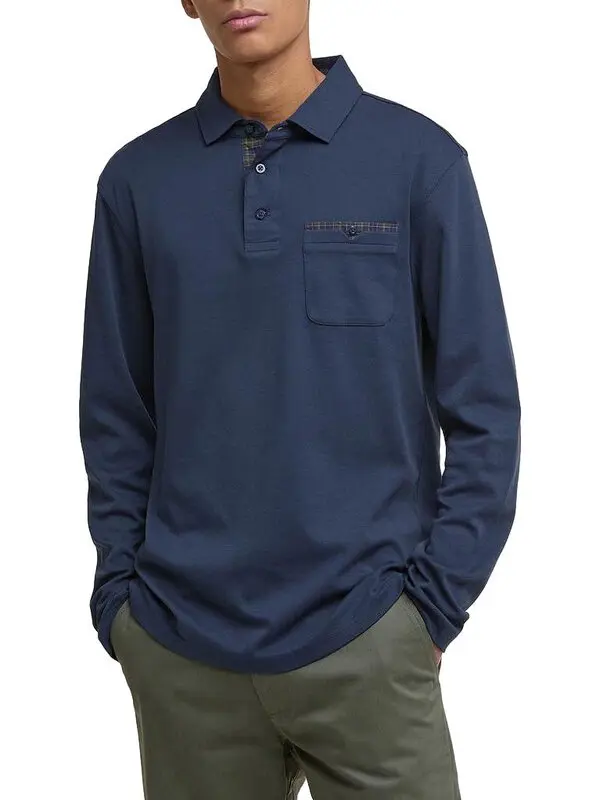 Barbour Corpatch Long Sleeve Polo - Navy