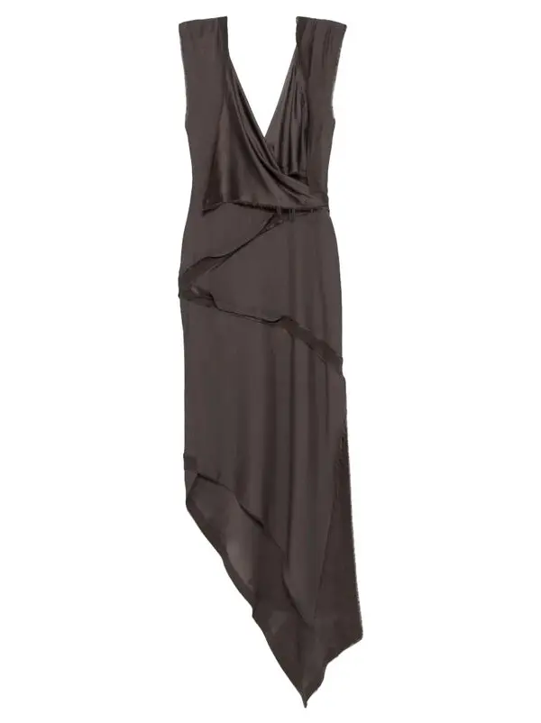 Attico Midi Dress With Twisted Detail - Brown