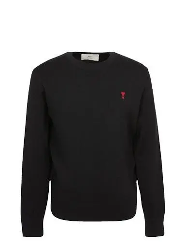 Ami Logo Crewneck Sweatshirt - Black