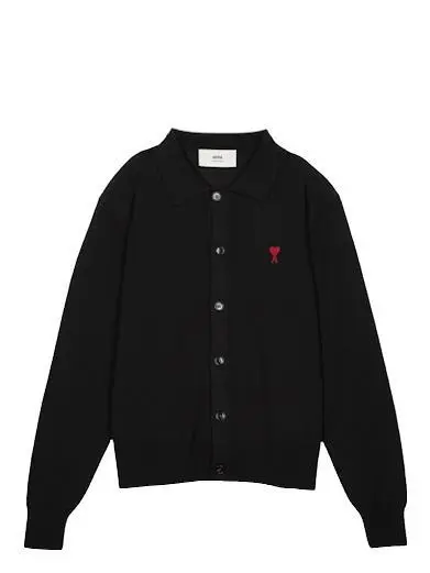 Ami Collared Cardigan - Black