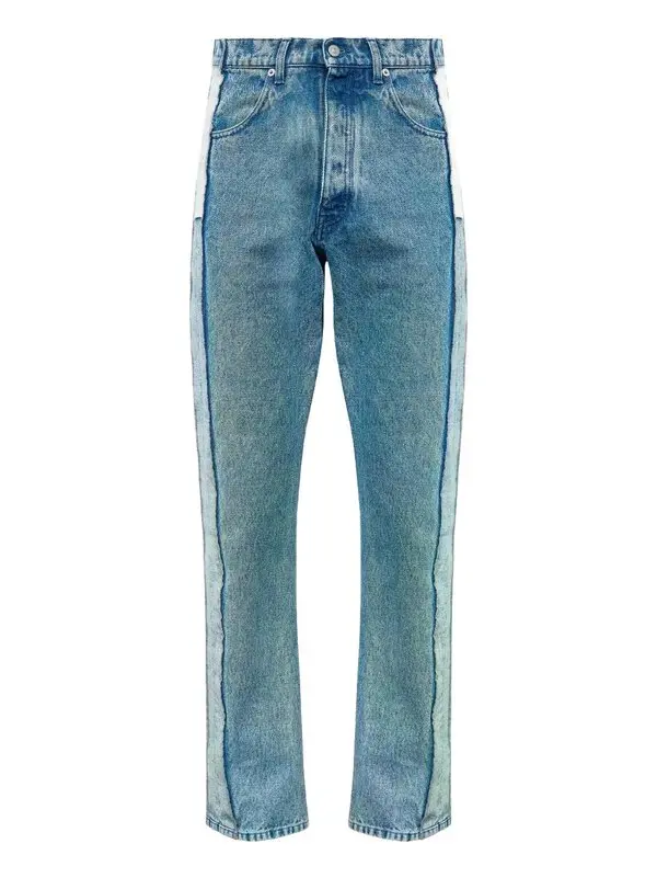 MAISON MARGIELA Paneled Straight Leg Jeans - Blue