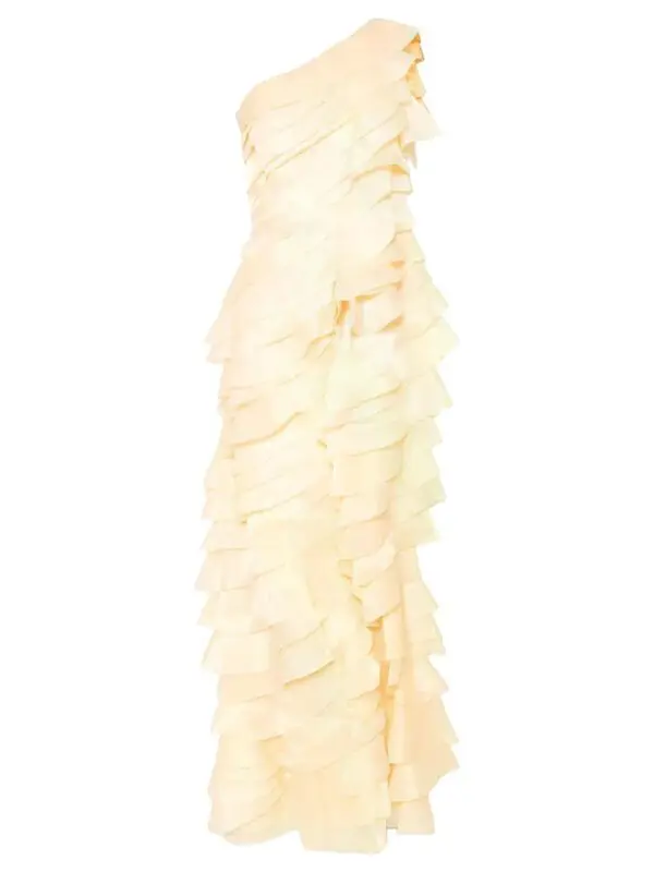 SAIID KOBEISY Layered Organza Gown - Yellow
