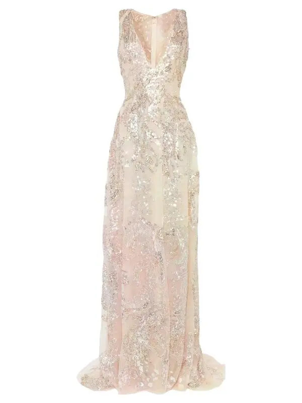 SAIID KOBEISY Embroidered Maxi Dress - Pink