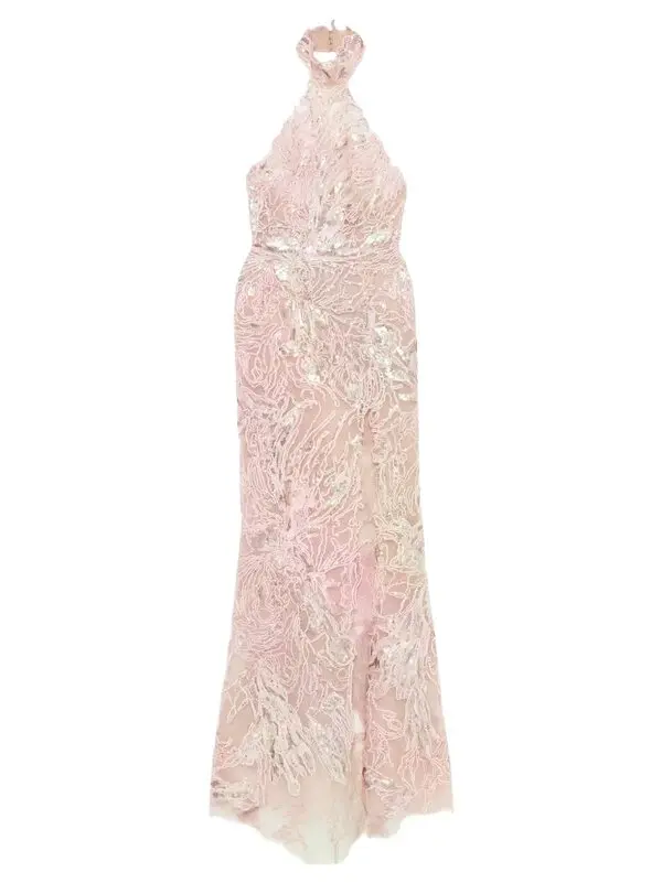 SAIID KOBEISY Embroidered Maxi Dress - Pink
