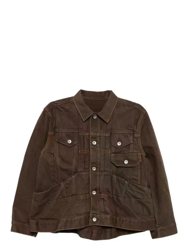 Sacai Cotton Denim Jacket - Brown