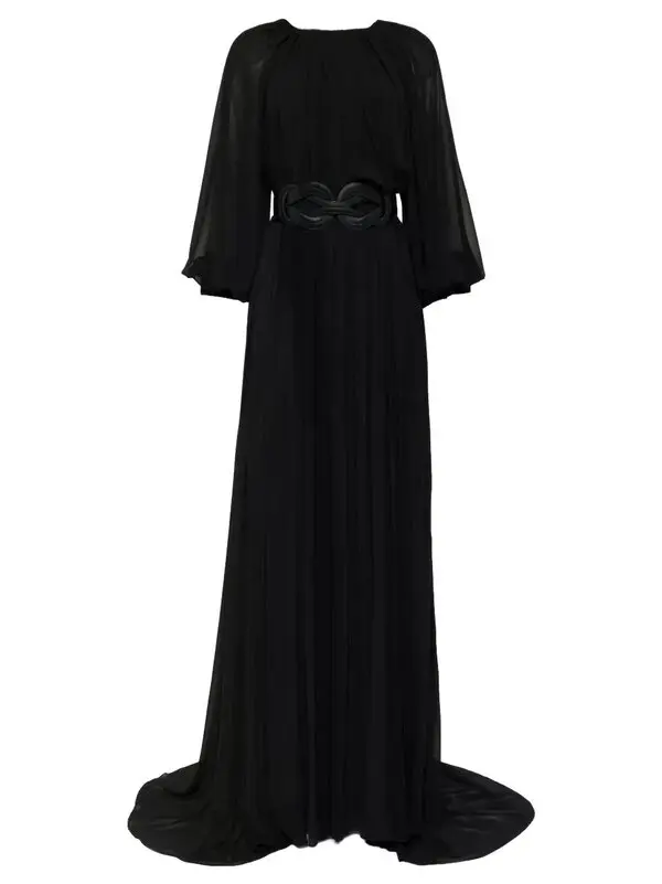 SAIID KOBEISY Pleated Maxi Dress - Black