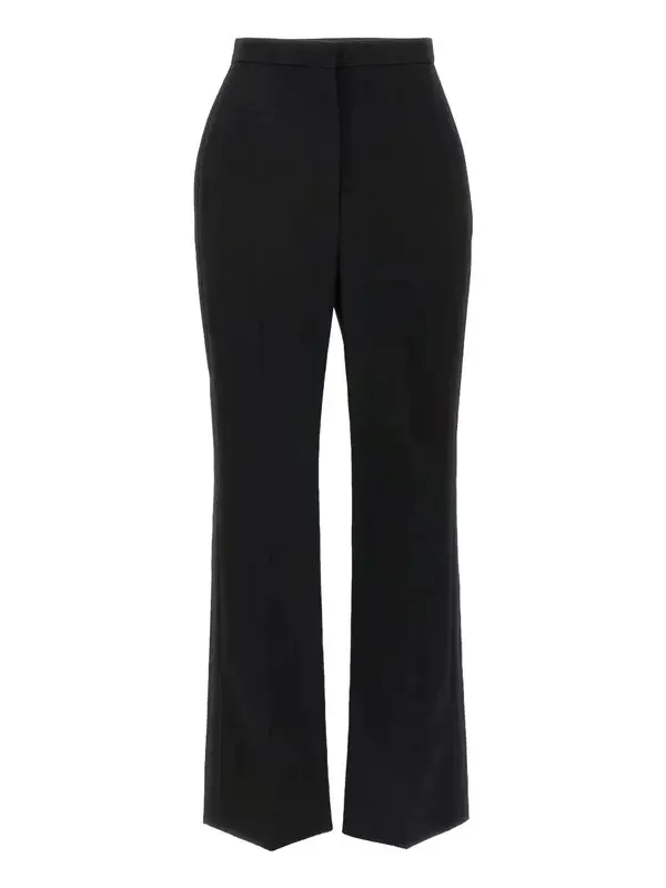 Givenchy Satin-band Wool Trousers - Blacks And Greys
