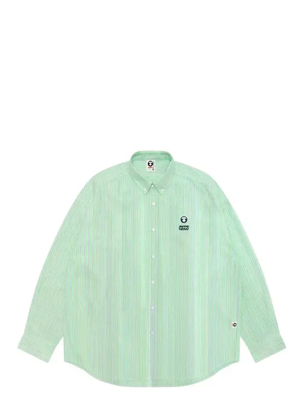 AAPE BY *A BATHING APE® Striped Logo-embroidered Shirt - Green
