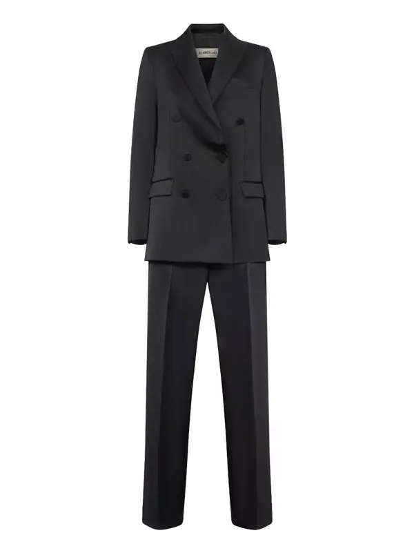 BLANCA VITA Double-breasted Peak-lapel Suit - Blue