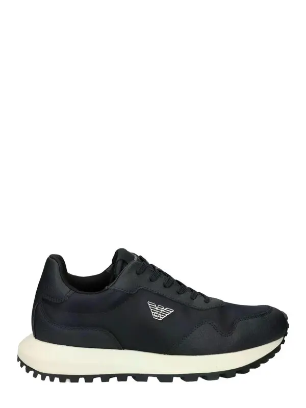 Emporio Armani Logo-appliqué Panelled Sneakers - Blue
