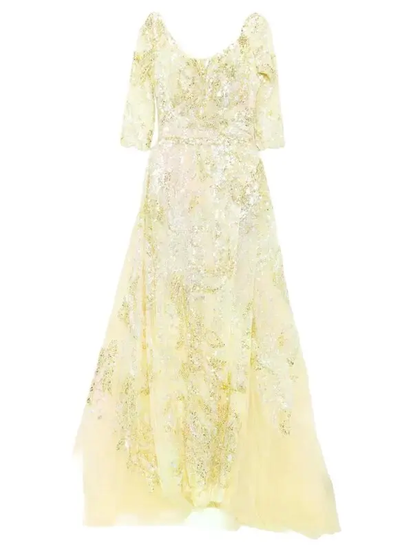 SAIID KOBEISY Embroidered Maxi Dress - Yellow